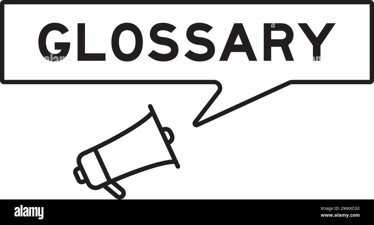 Glossary terms text background word Black and White Stock Photos ...
