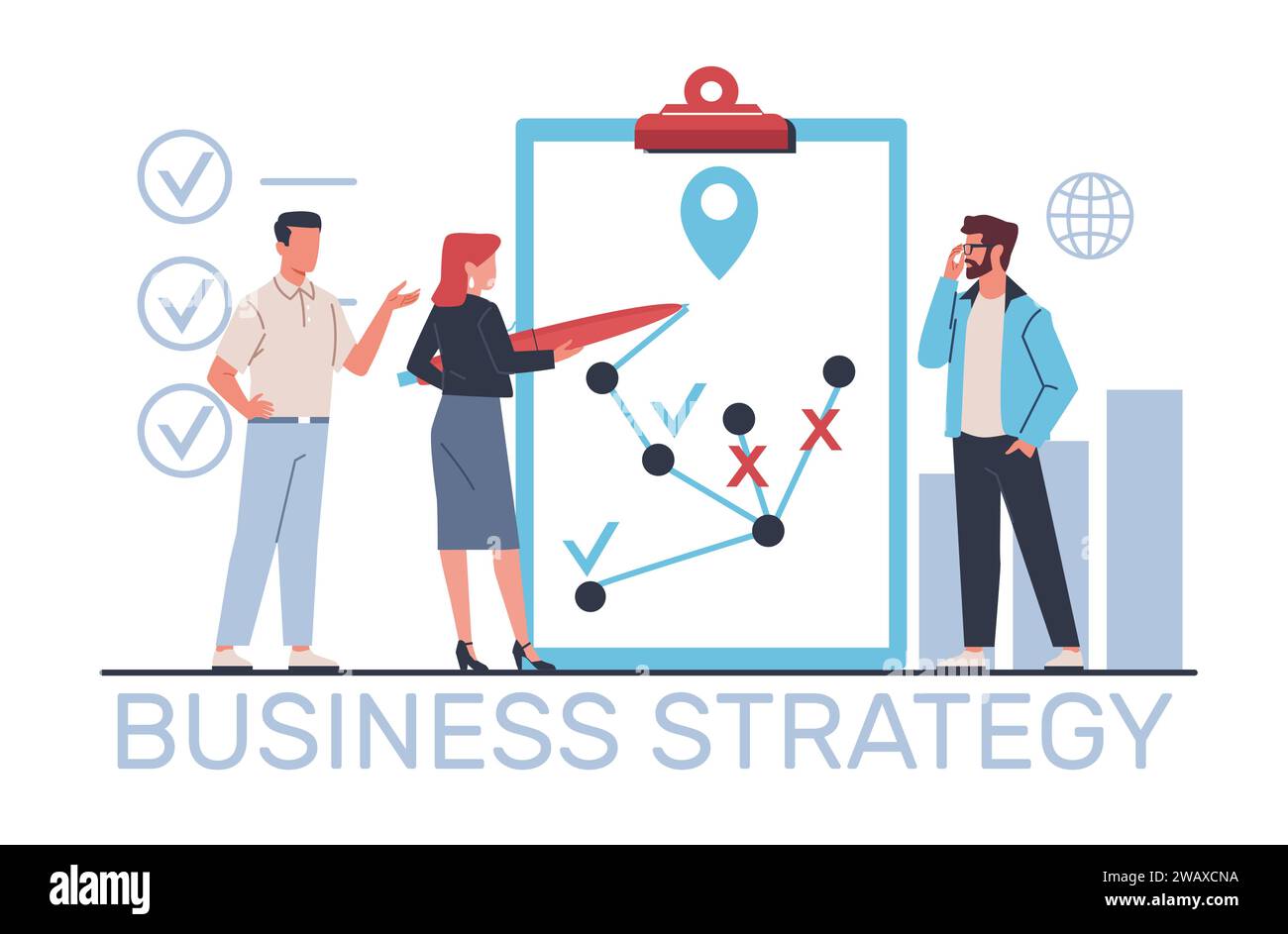 Business strategy, businessmen develop path for development of company ...