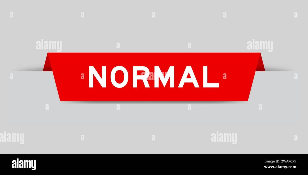 Red color inserted label with word normal on gray background Stock ...