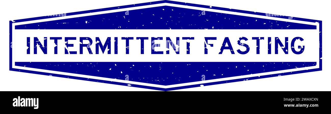 Grunge blue intermittent fasting word hexagon rubber seal stamp on white background Stock Vector ...