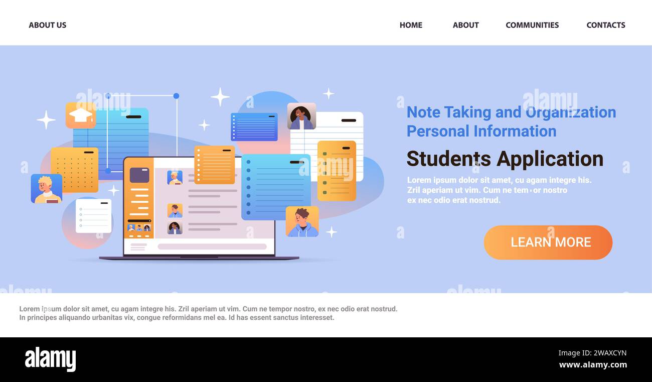 mix race students group taking notes and organizing personal ...