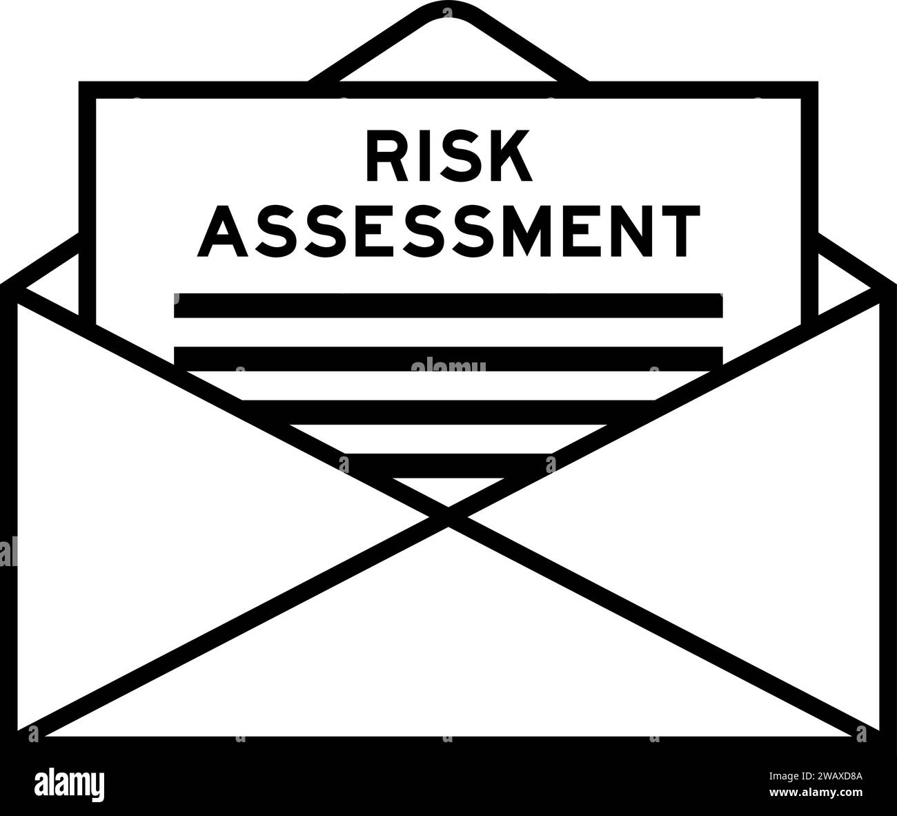 Envelope and letter sign with word risk assessment as the headline ...