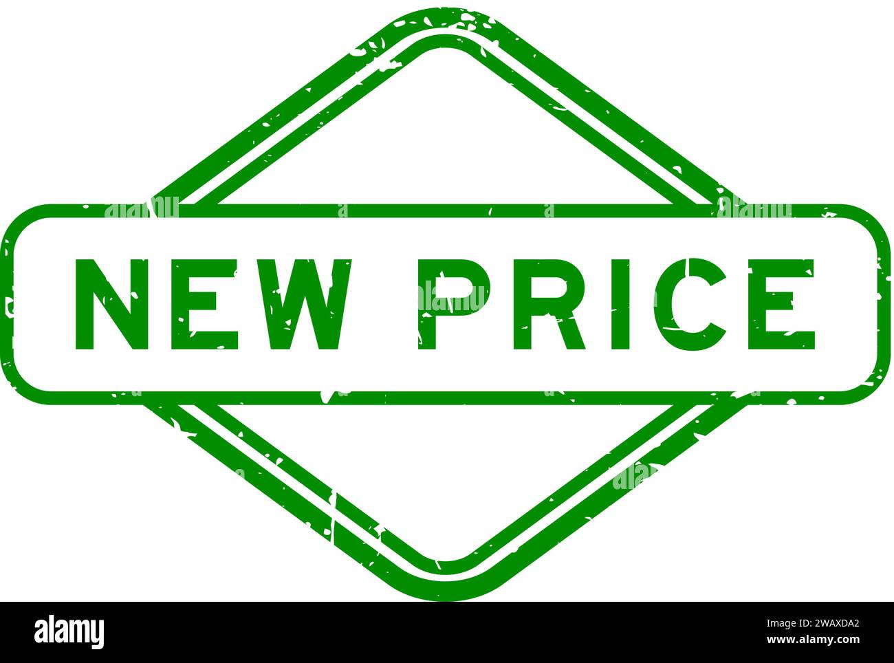 Grunge green new price word rubber seal stamp on white background Stock ...