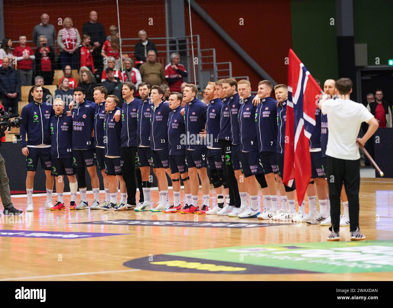 The men's handball match in the training tournament Norlys Golden ...