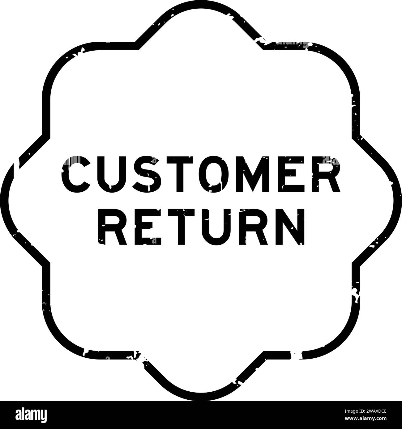Grunge black customer return word rubber seal stamp on white background ...