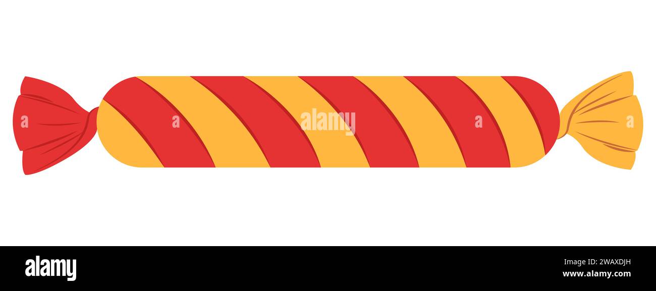 Cartoon wrapped candy. Caramel bonbon sweet lollipops chocolate and ...