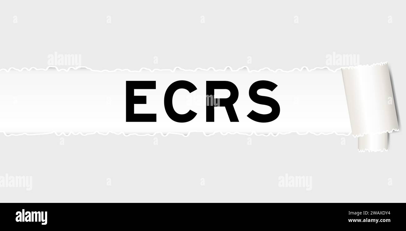 Ripped gray paper background that have word ECRS (Abbreviation of ...