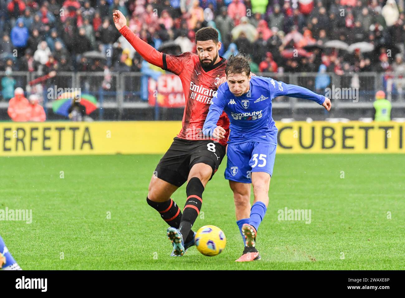 Empoli, Italy. 07th Jan, 2024. Tommaso Baldanzi (Empoli) shos against ...