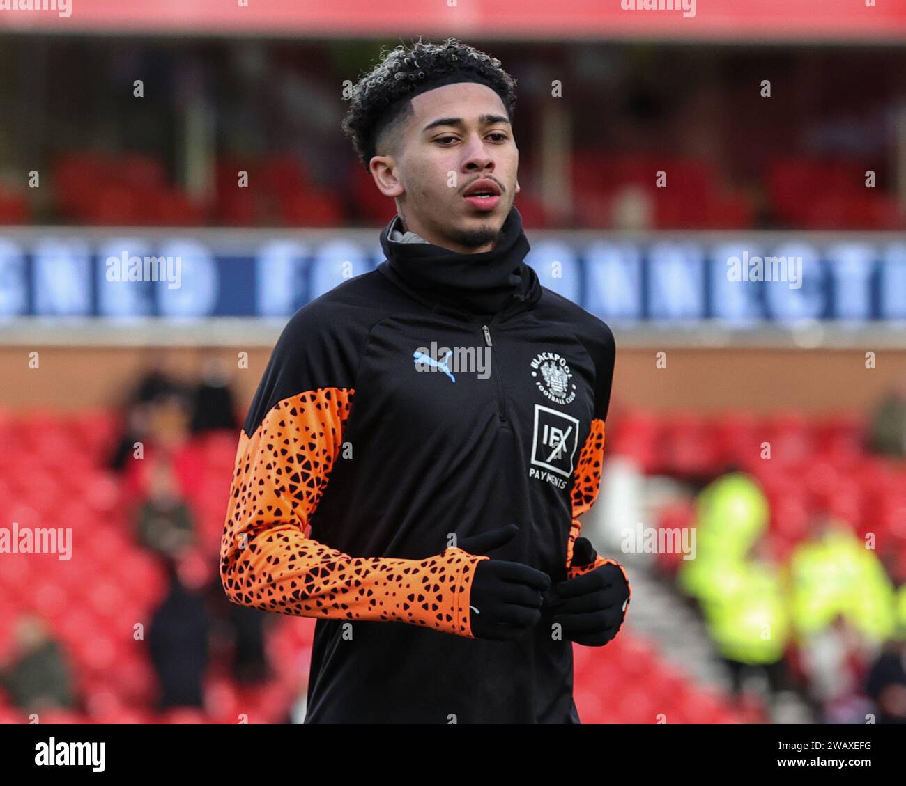Nottingham, UK. 07th Jan, 2024. Jordan Lawrence-Gabriel of Blackpool in ...