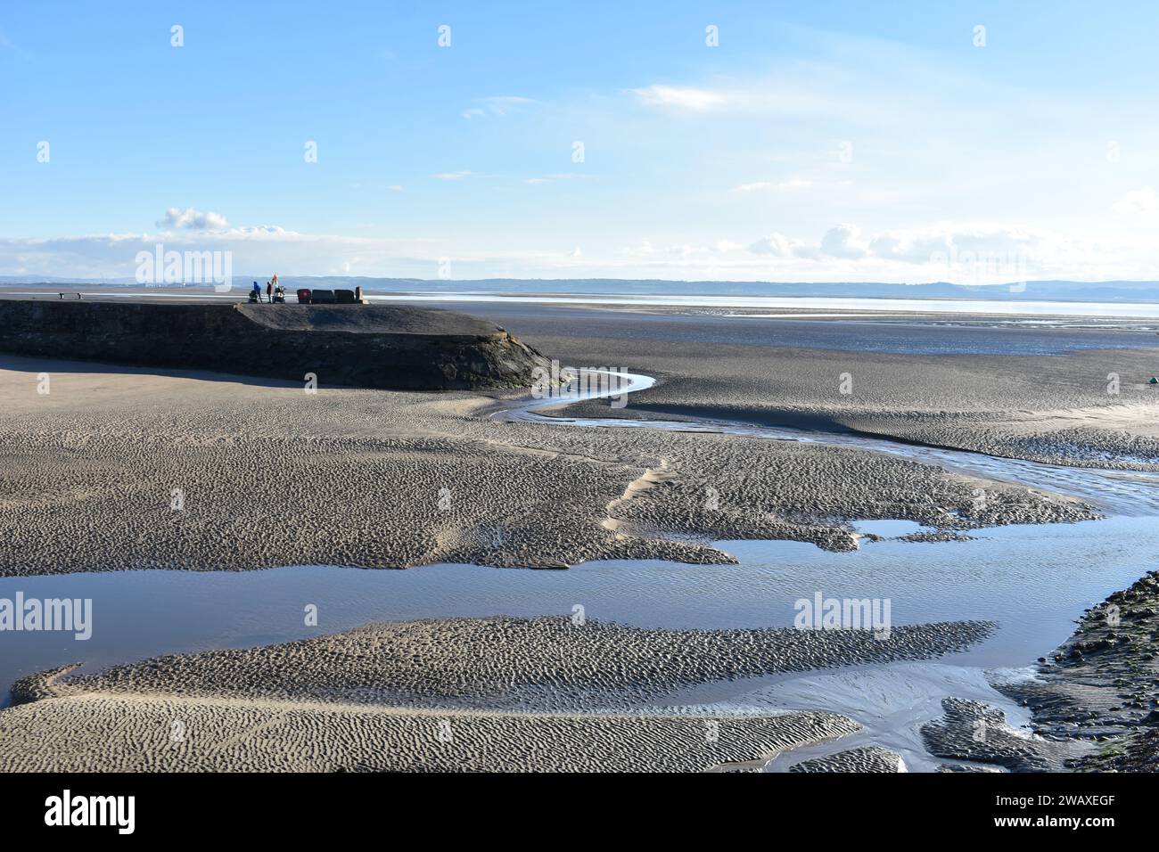 Burry Port harbour wall and east beach, Burry Port, Carmarthenshire ...