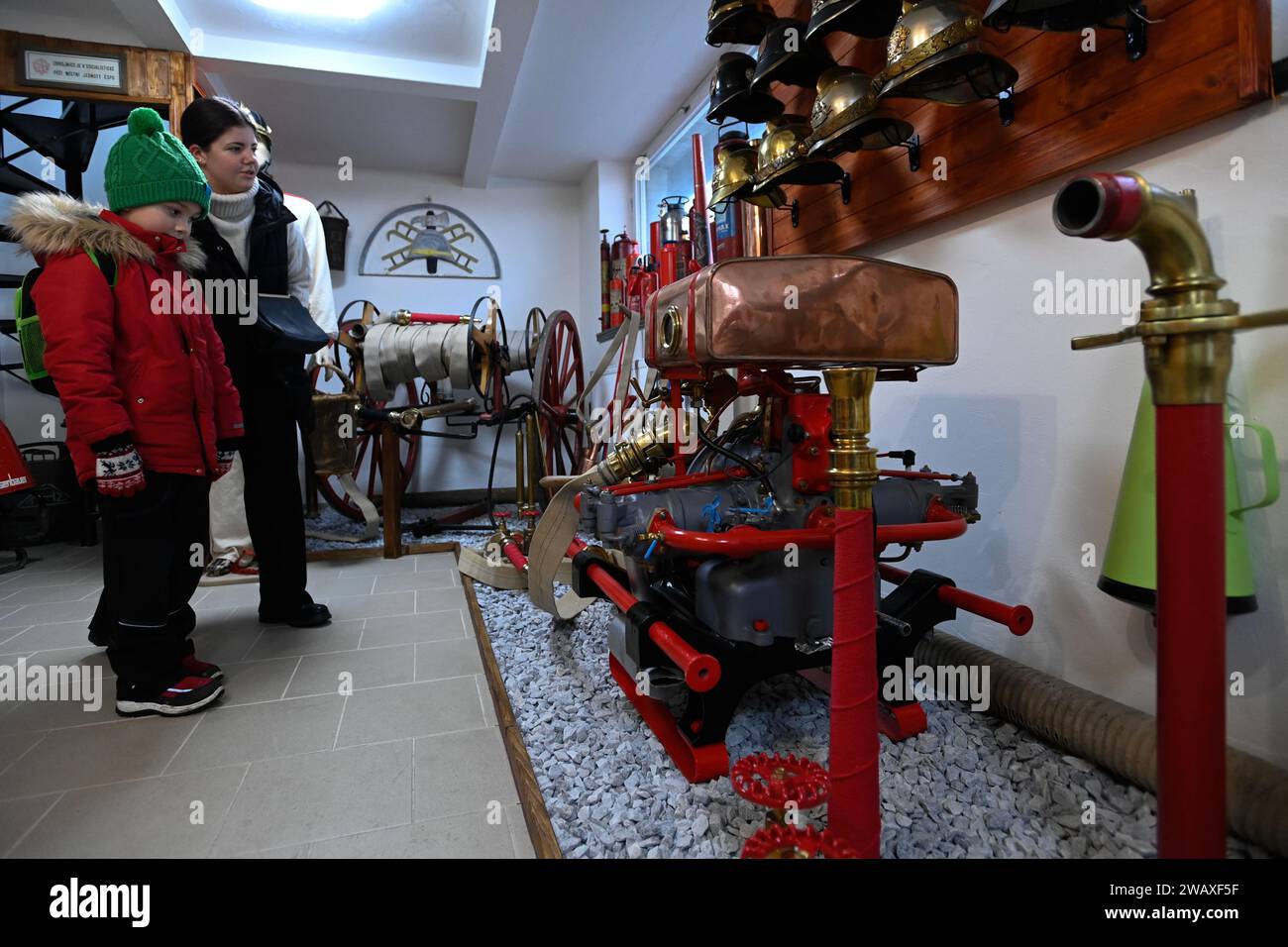 Luhacovice, Czech Republic. 07th Jan, 2024. A private fire brigade ...