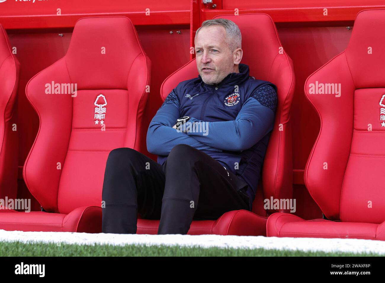 Nottingham, UK. 07th Jan, 2024. Neil Critchley manager of Blackpool ...