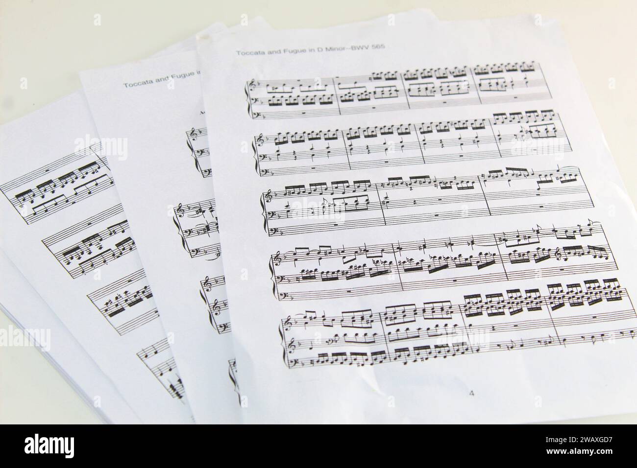 Dublin, Ireland - January 3rd: A close up photo of a white music sheet ...