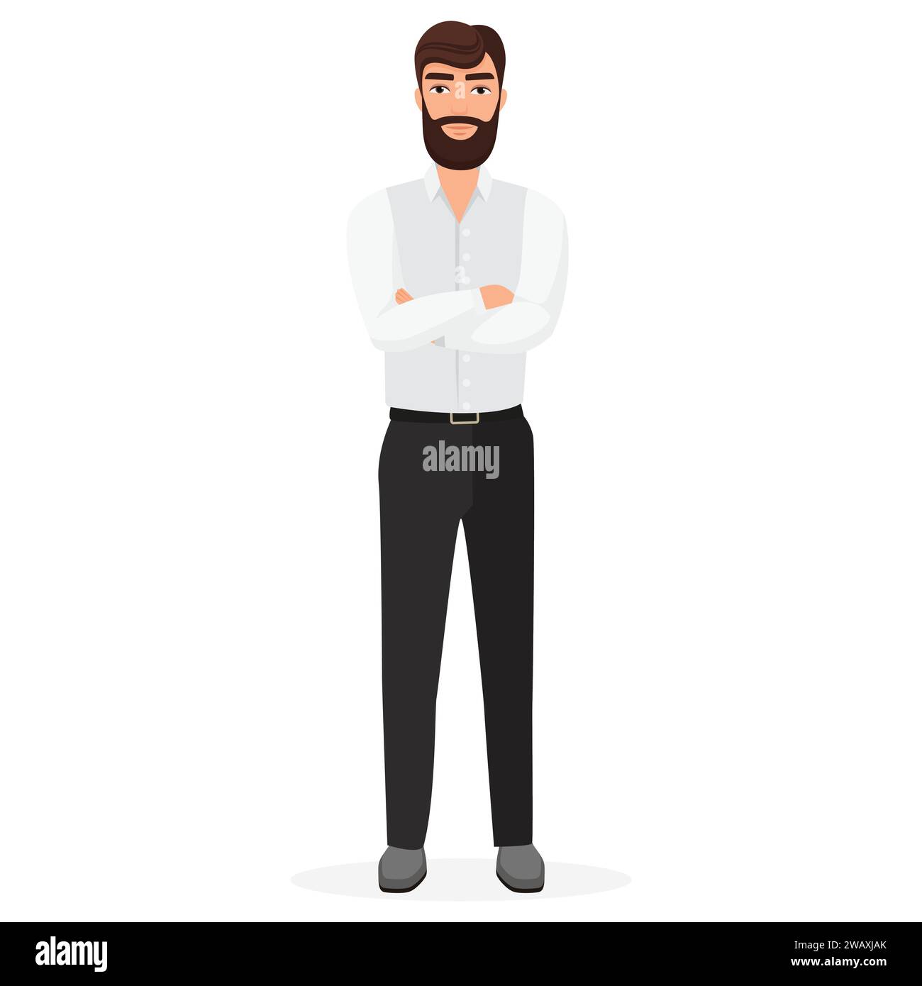 Standing businessman with crossed arms. Confident male company manager ...