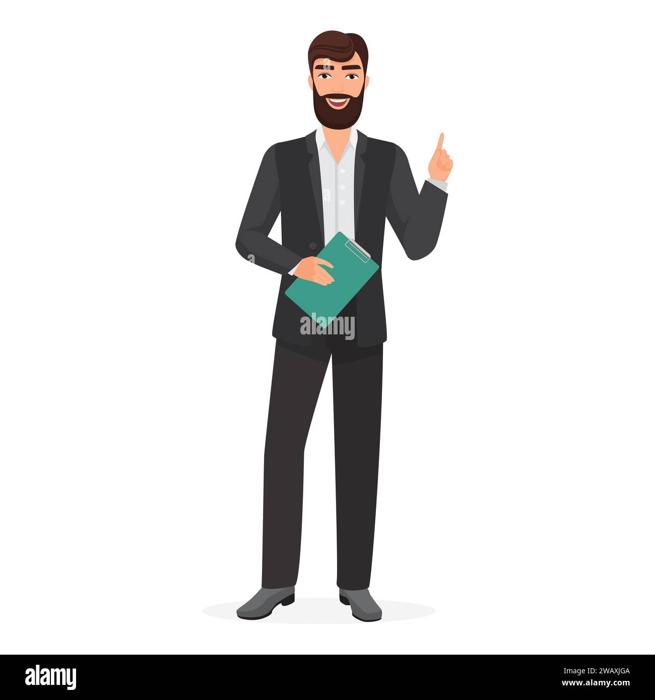 Businessman with pointing finger gesture. Business manager with ...