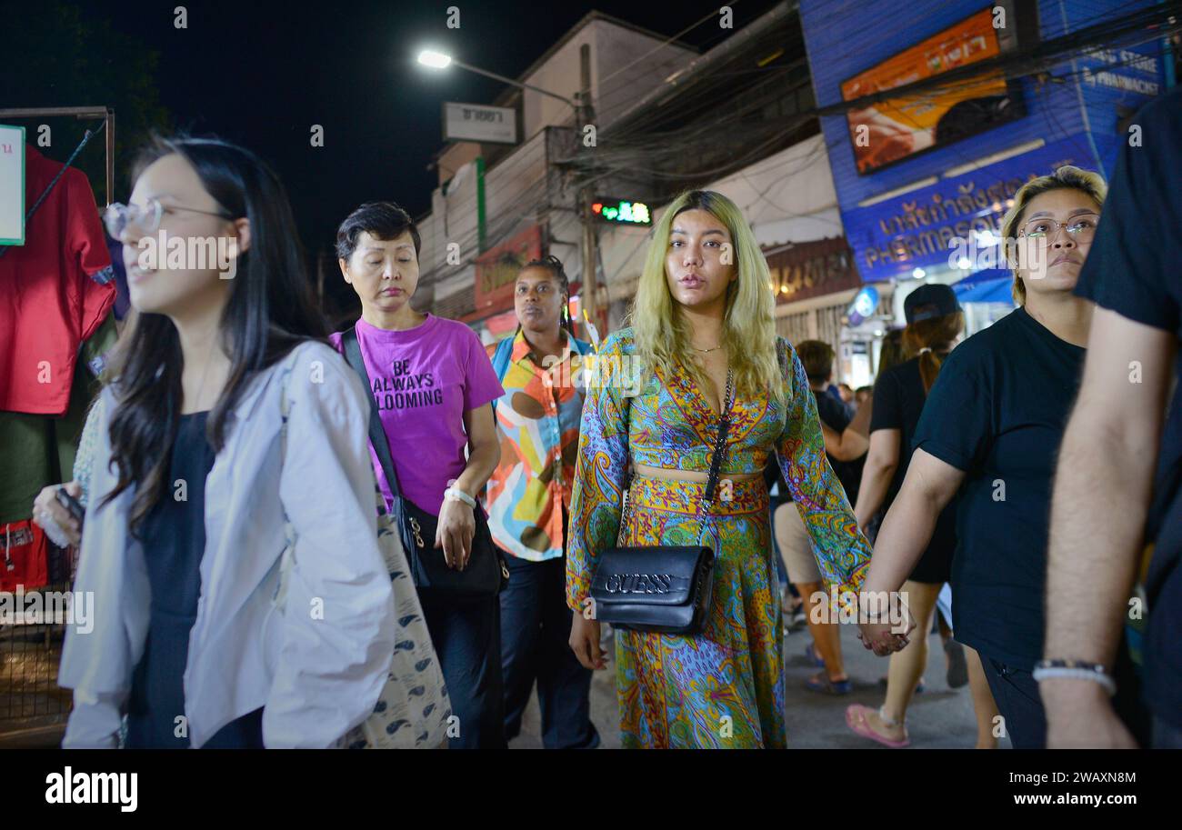Sunday Night Walking Street Market Chiang Mai Thailand Stock Photo - Alamy