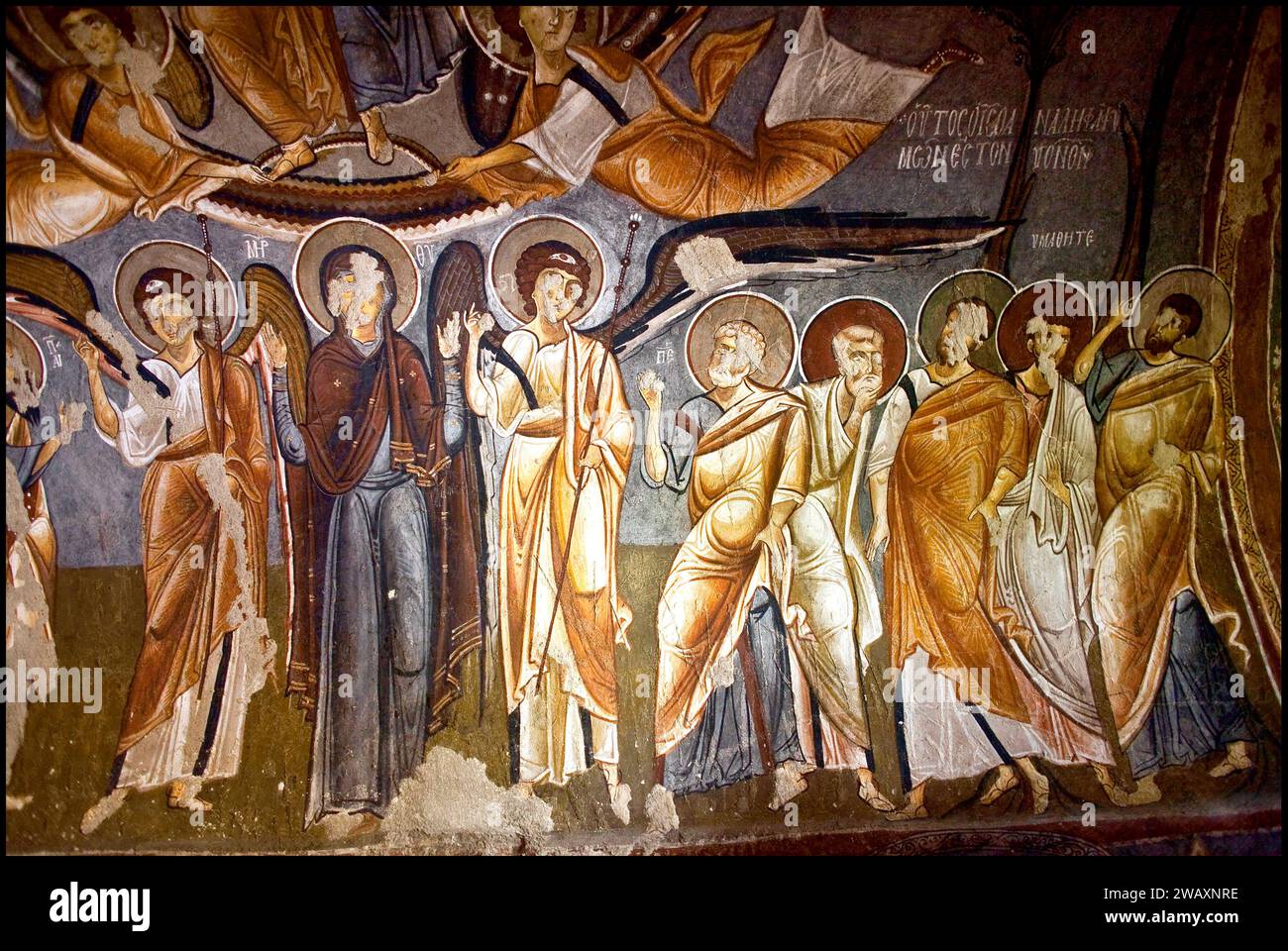 Frescoes in the Karanlik Kilise, the Dark Church in Goreme Open Air ...