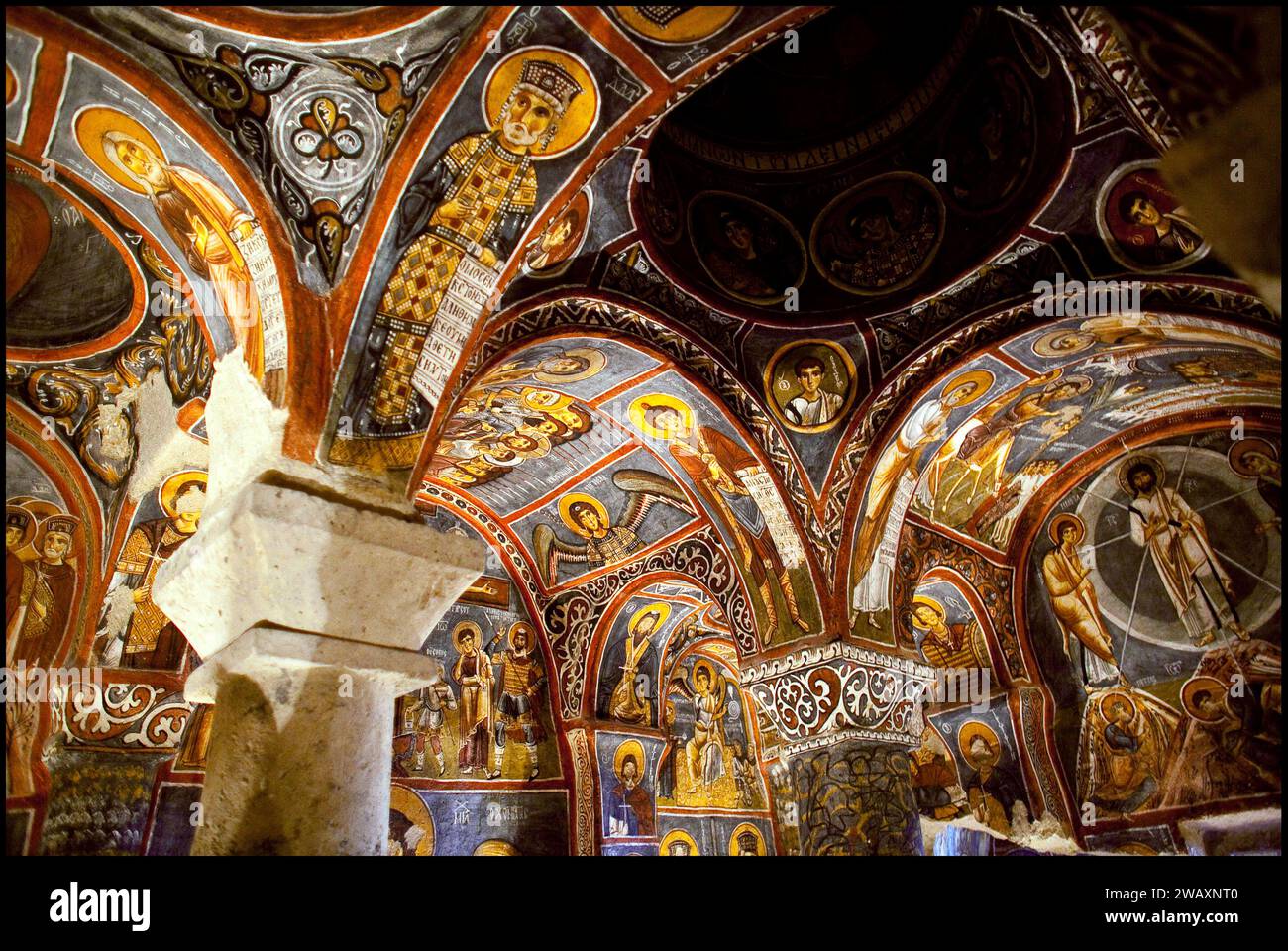 Frescoes in the Karanlik Kilise, the Dark Church in Goreme Open Air ...