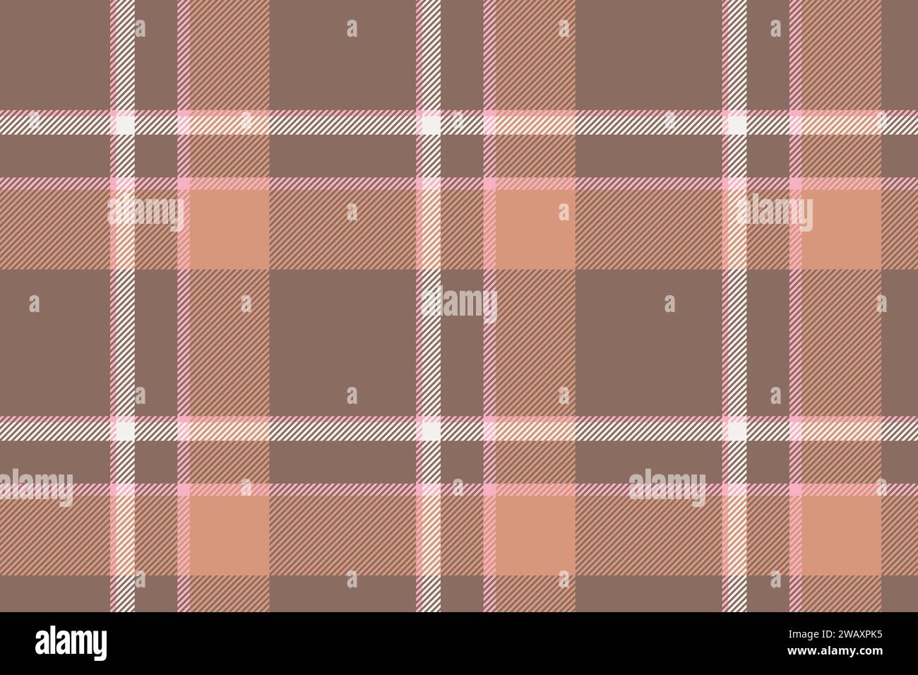Plaid background, check seamless pattern in beige. Vector fabric ...