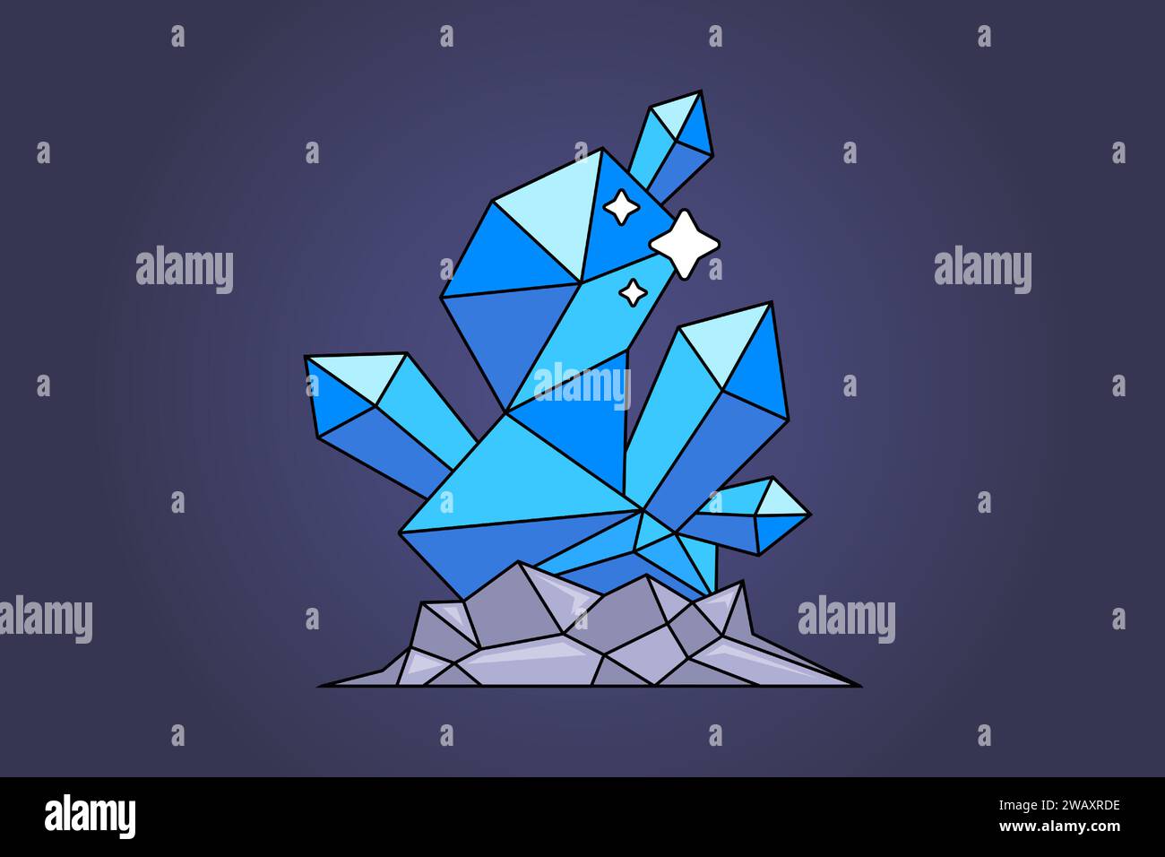 blue natural crystal. flat vector illustration Stock Vector Image & Art ...