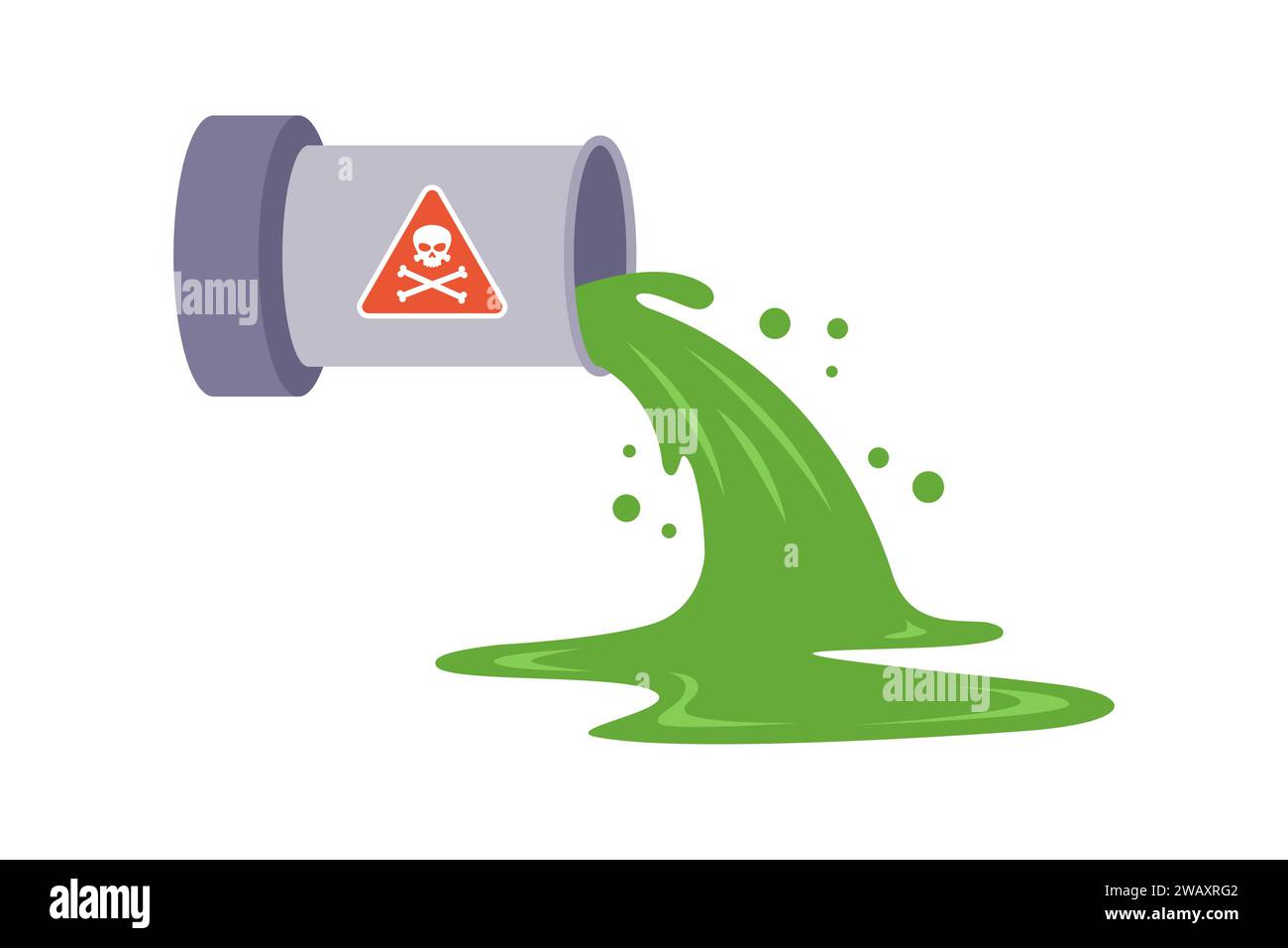 pipe with hazardous waste. flat vector illustration Stock Vector Image ...