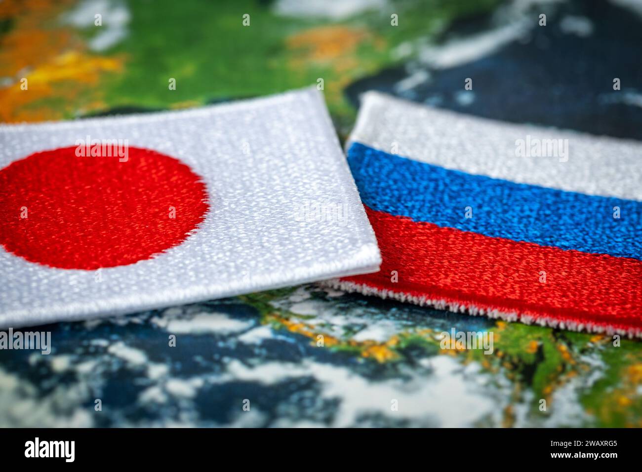 Flags of Japan and Russia, Political and historical concept, Difficult ...