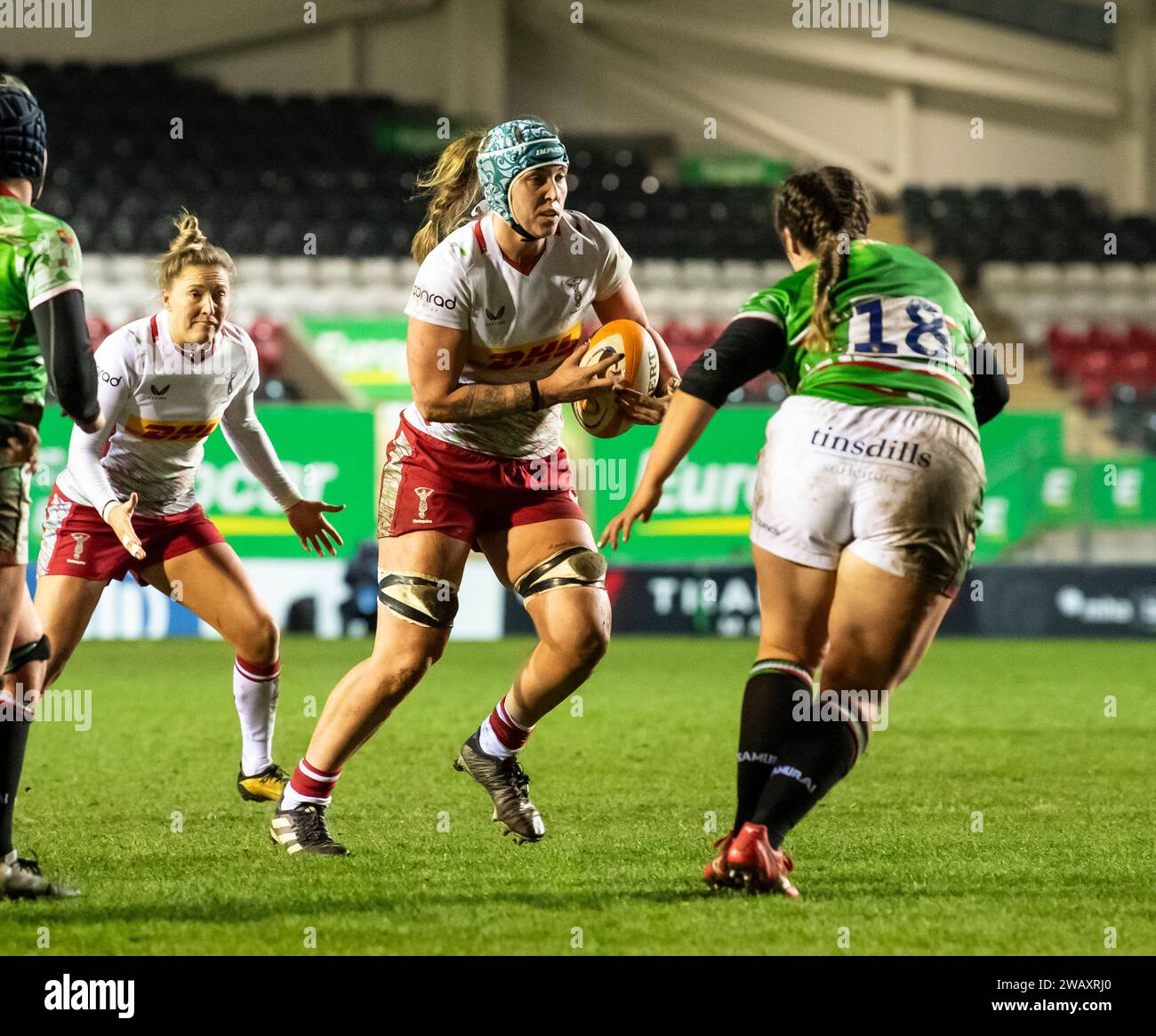 Leicester UK on Saturday 6th January 2023. Harlequins Danelle Lochner ...