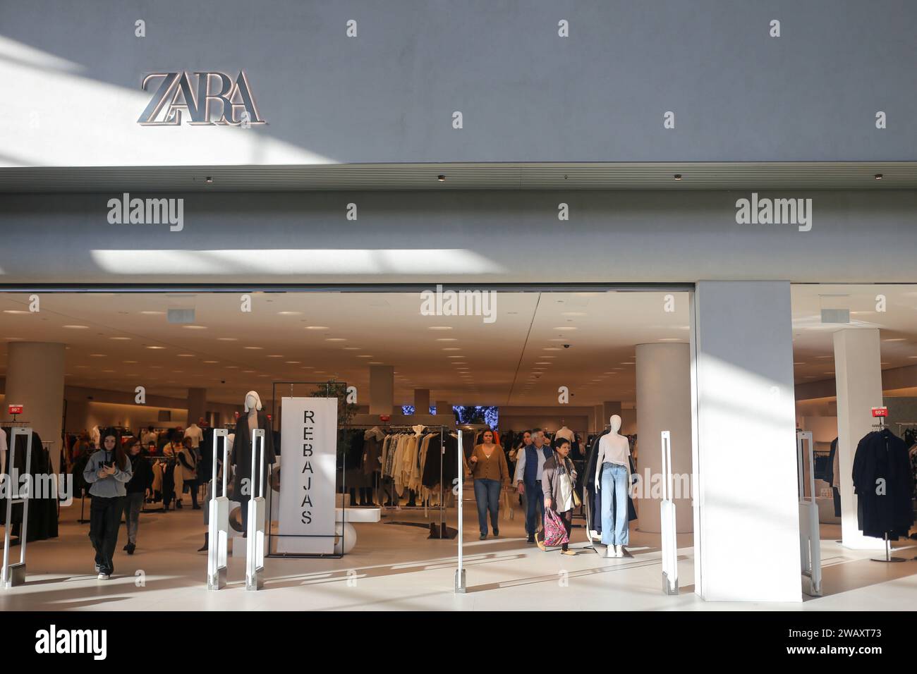 Paredes, Spain, January 07th, 2024: The entrance of the Zara store ...