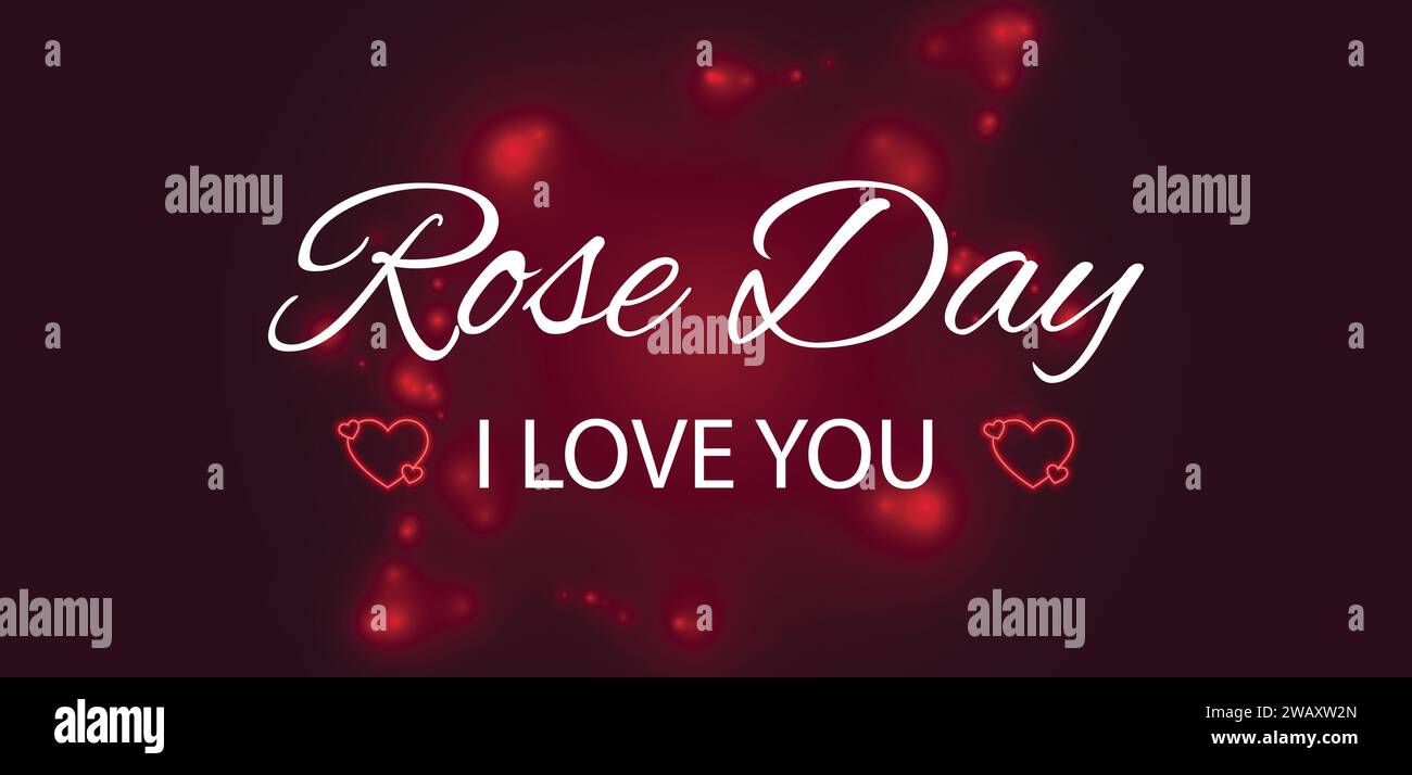 Happy Rose Day Stylish Text illustration Design Stock Vector Image ...