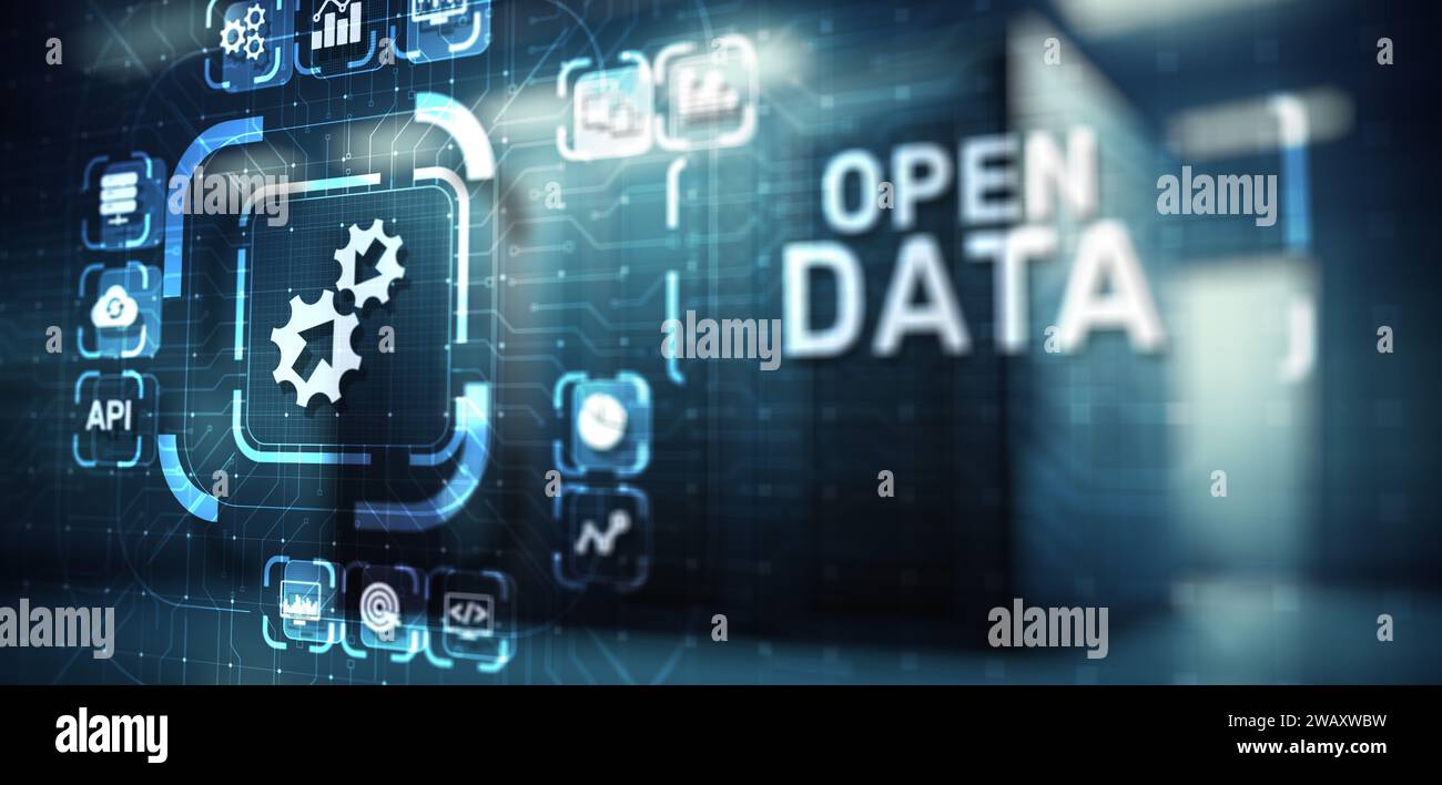 Open data database integration api internet technology concept Stock ...