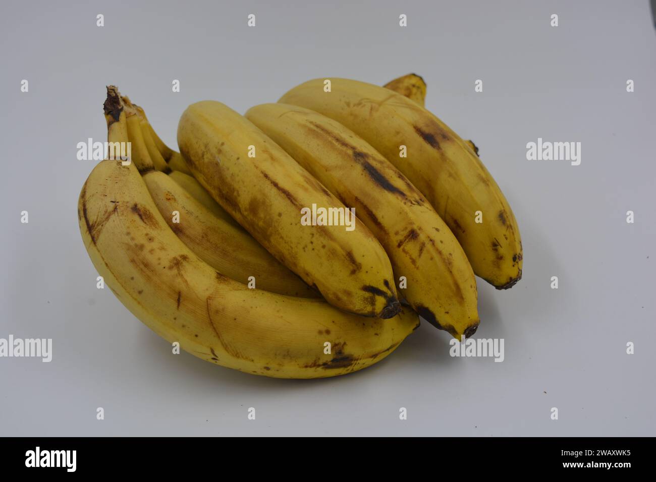 Food, fresh food, healthy fruits, ripe yellow bunch of bananas with ...