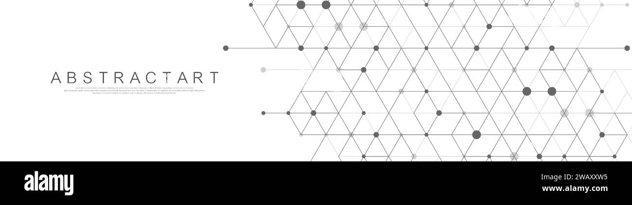 Modern technology horizontal banner template with square grid. Cubes ...