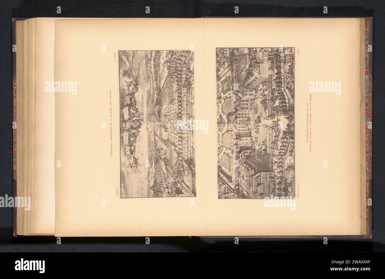 Reproduction of two prints from Paleis Het Loo in Apeldoorn, Emile ...