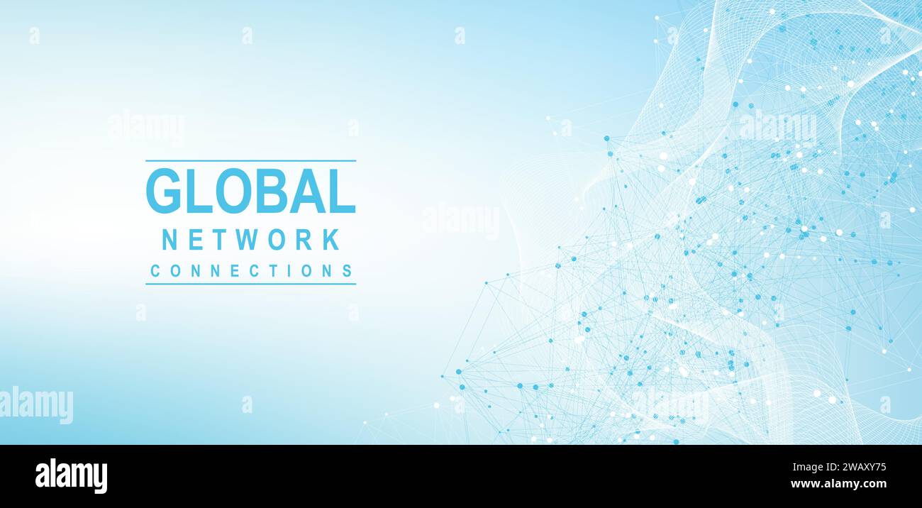 Global Network Connection Concept Big Data Visualization Social