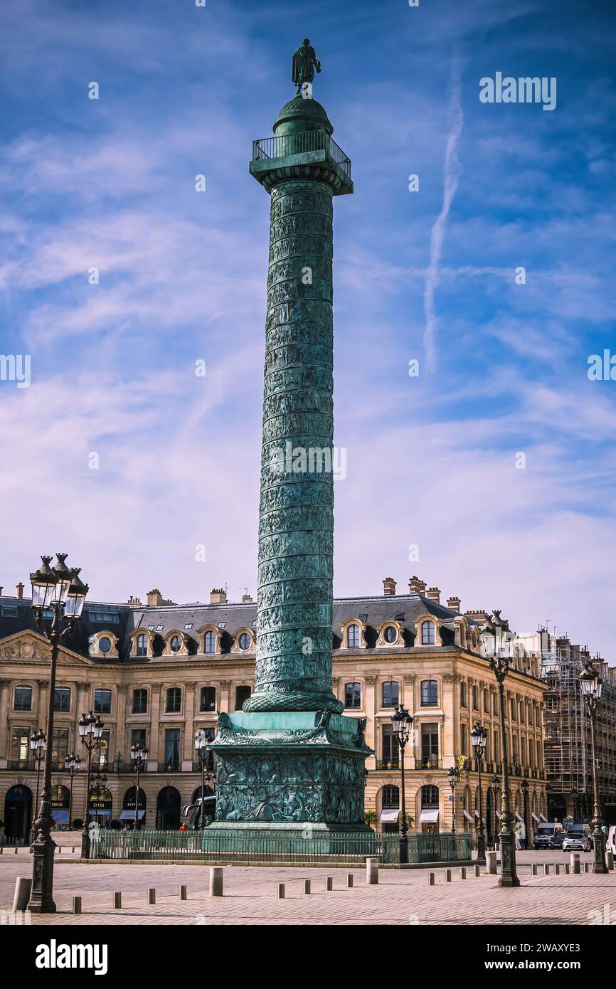Vendôme Column, erected to celebrate the victory of Austerlitz in Place ...