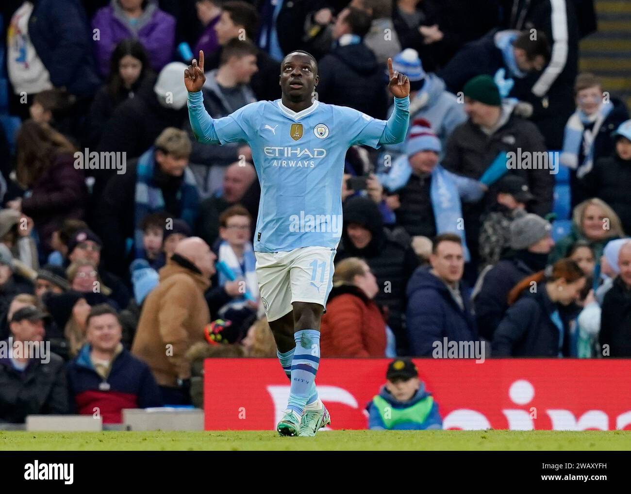 Manchester, UK. 7th Jan, 2024. Jeremy Doku of Manchester City ...