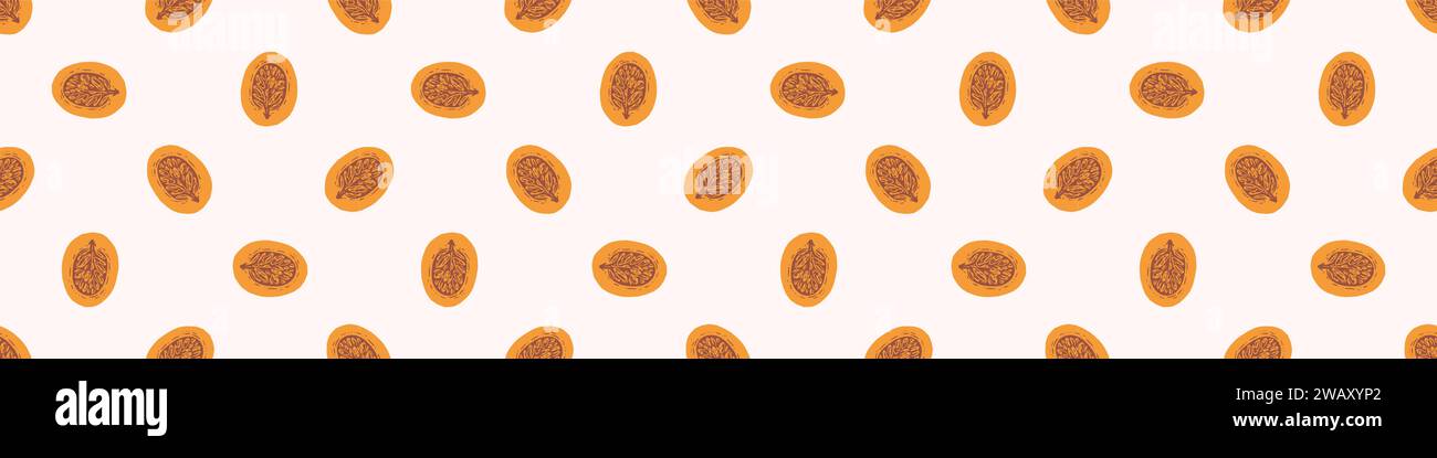 Linocut rural floral folkart seamless vector border for block print ...