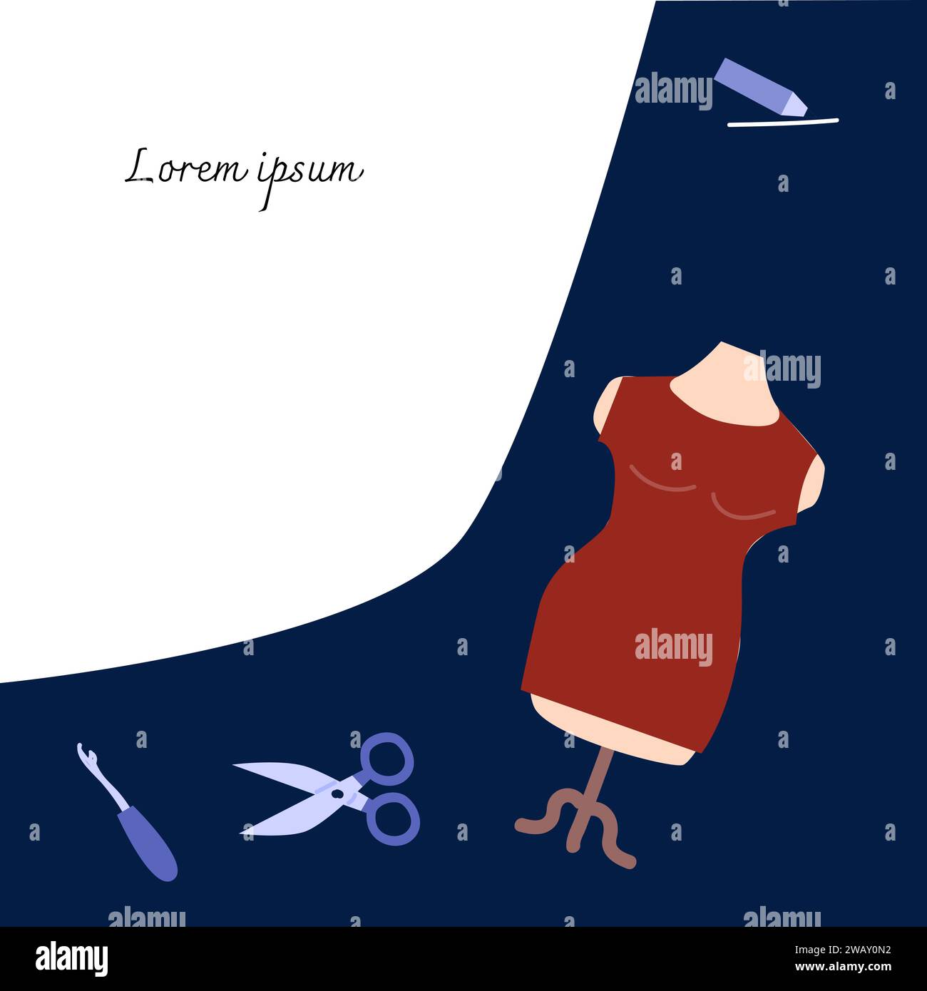 repair and sewing of clothes concept cartoon background with sewing ...