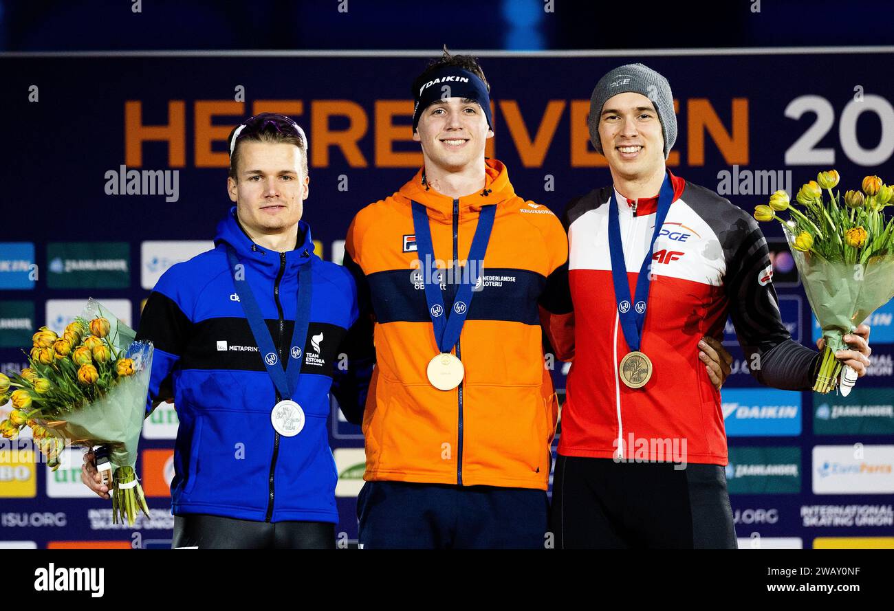 HEERENVEEN - Jenning de Boo (gold), Martin Liiv (EST) (silver) and ...