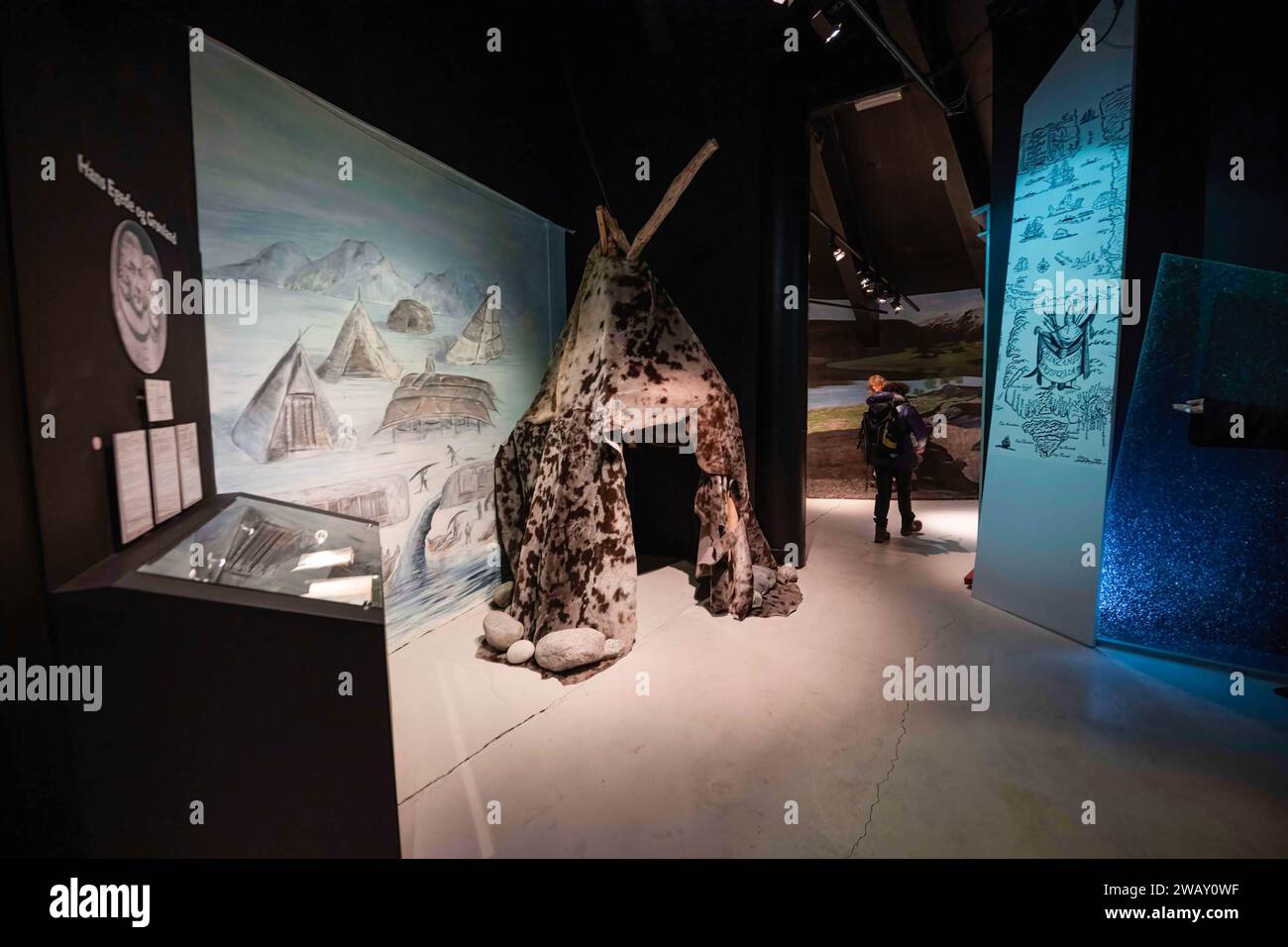November 13, 2023, Berg, Troms og Finnmark, Norway: A person walks ...