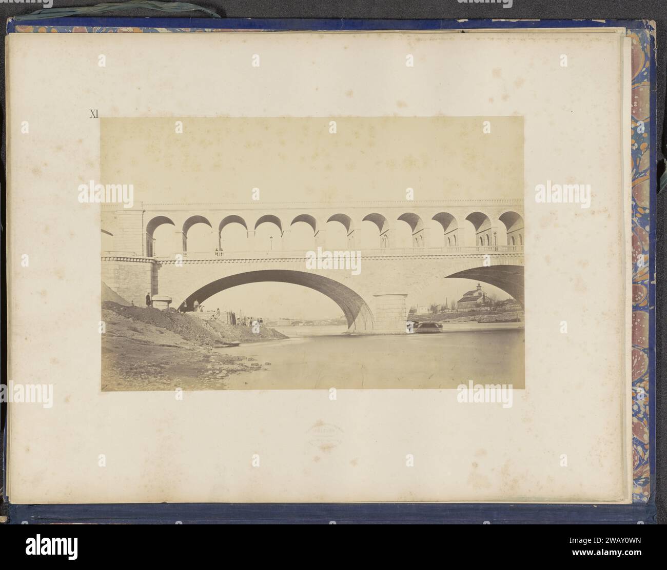 View of the arches of the Viaduc d'Ateuil over the Seine at Point-du ...