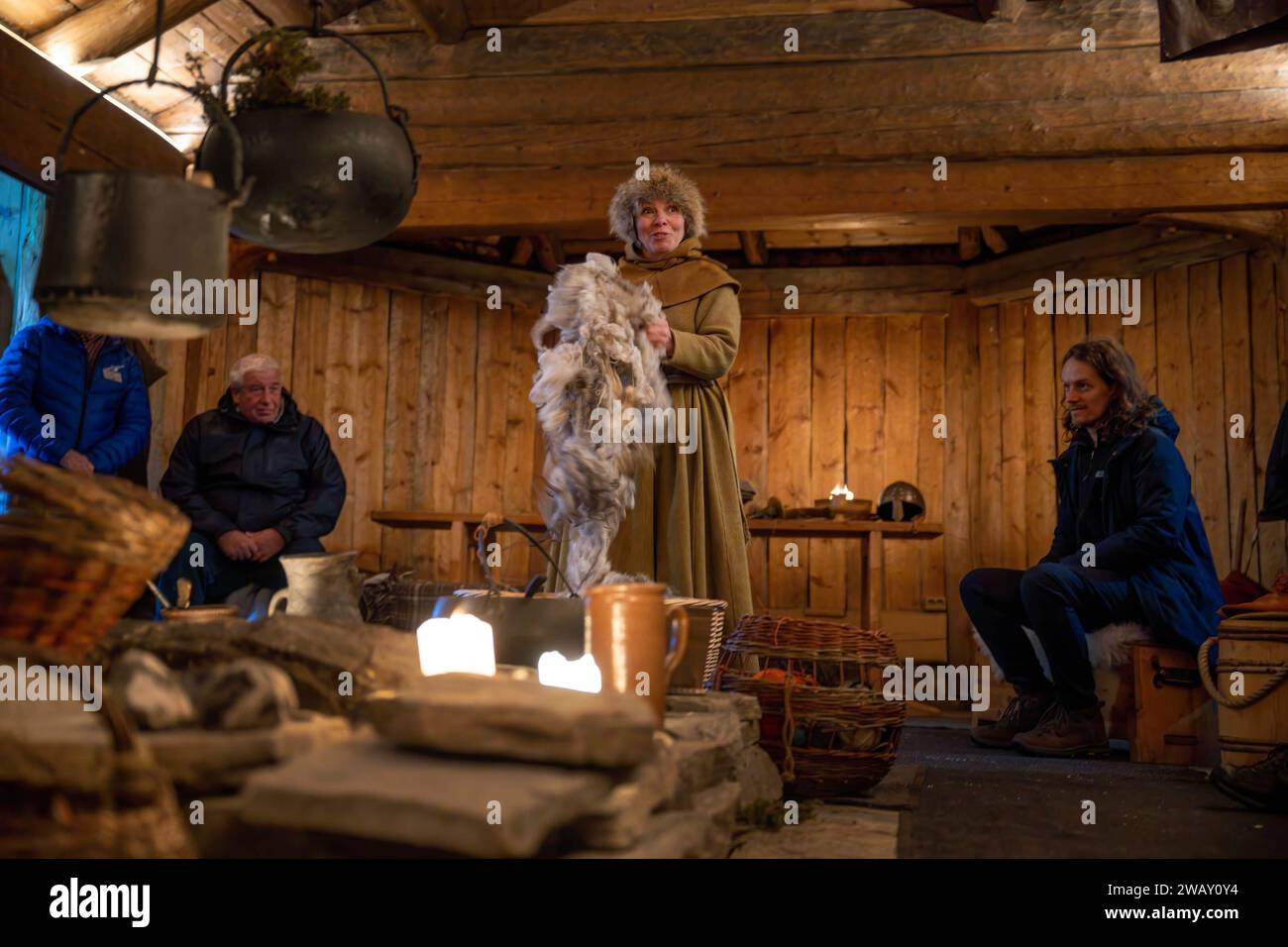 November 13, 2023, Berg, Troms og Finnmark, Norway: A woman dressed in ...