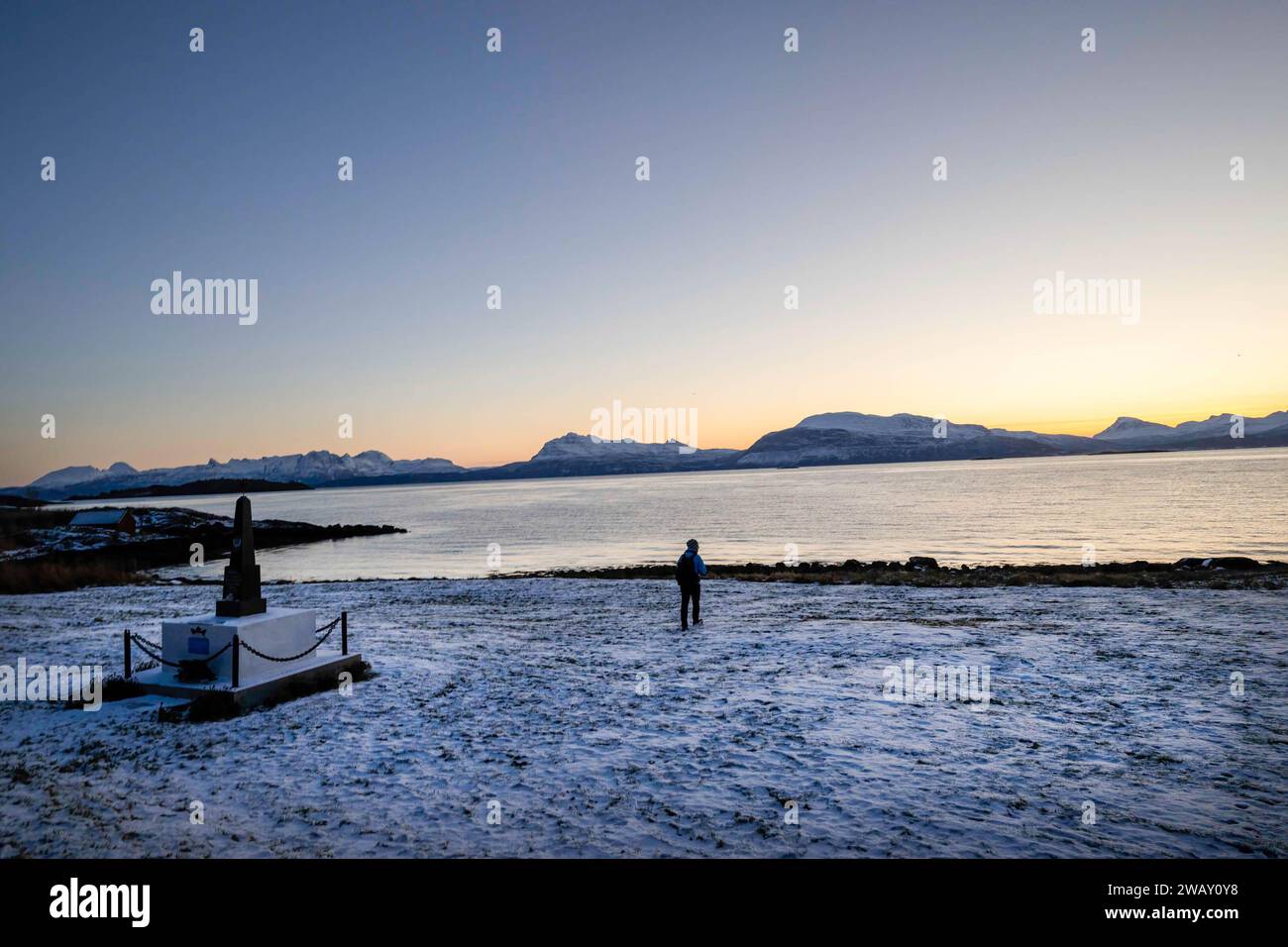 November 13, 2023, Berg, Troms og Finnmark, Norway: A monument ...