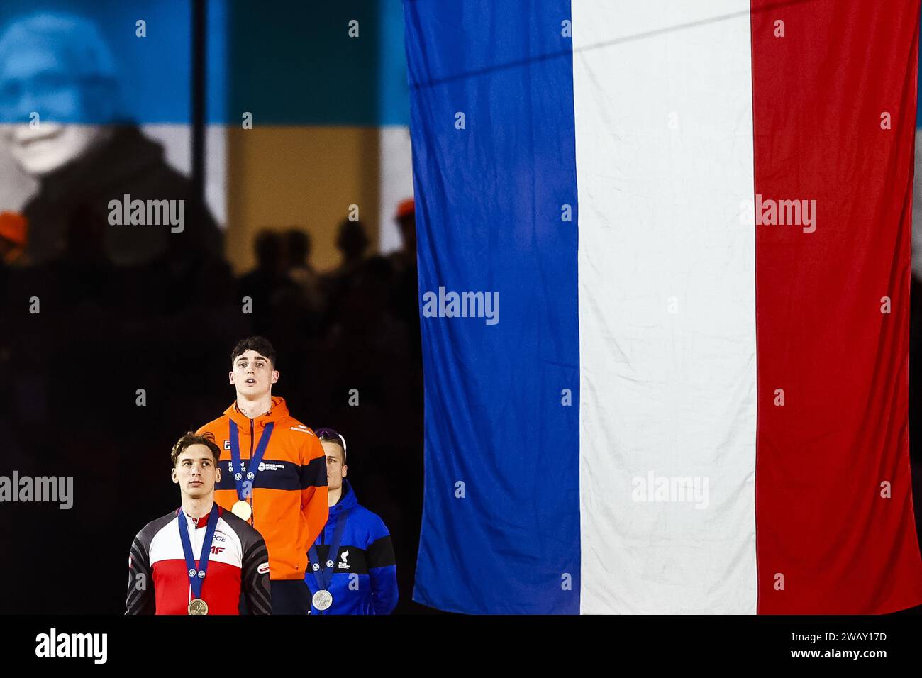 HEERENVEEN - Jenning De Boo (NED) during the podium ceremony after ...