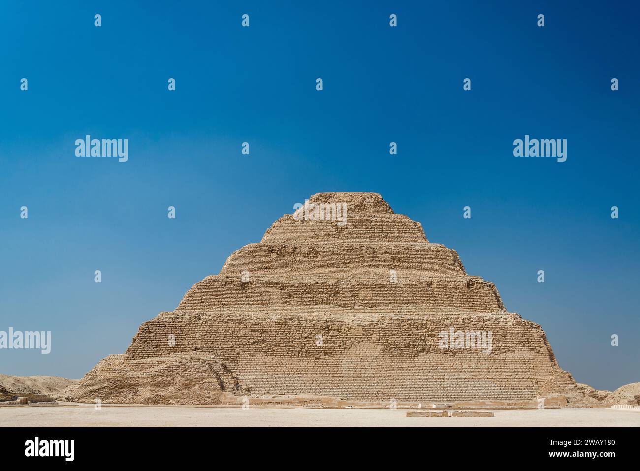 View of the Pyramid of Djoser at Saqqara. It is the first pyramid in ...