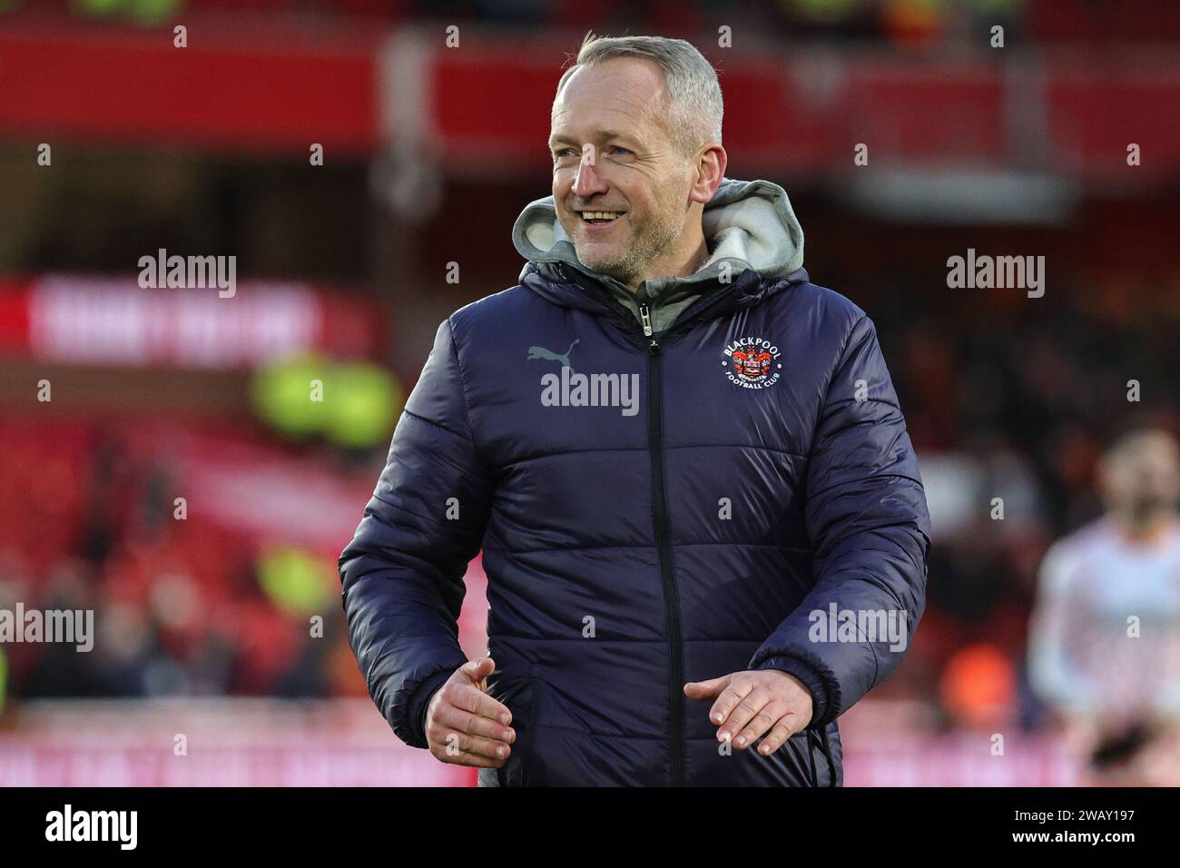 Nottingham, UK. 07th Jan, 2024. Neil Critchley manager of Blackpool ...