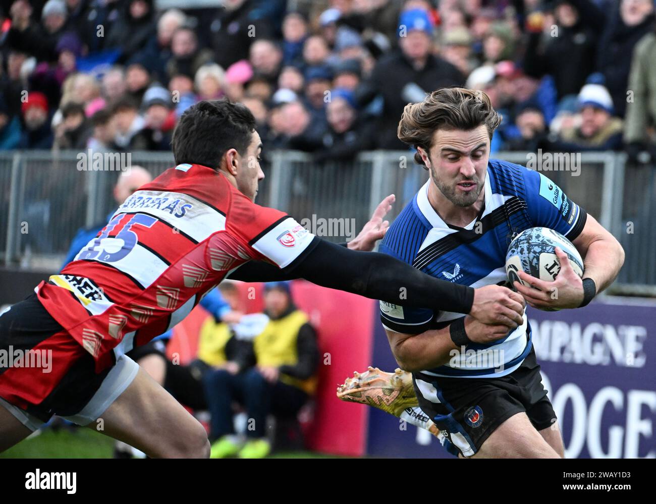 Bath, Somerset, UK. 7th January 2024, The Recreation Ground, Bath ...