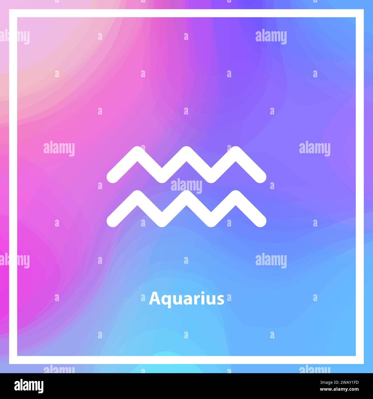 Aquarius zodiac horoscope sign symbol. Blue background with light Stock ...
