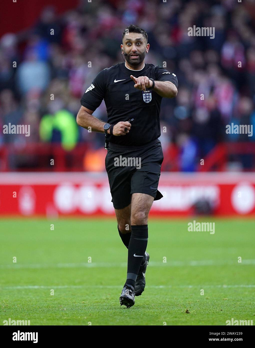 Referee Sunny Gill during the Emirates FA Cup Third Round match at the ...