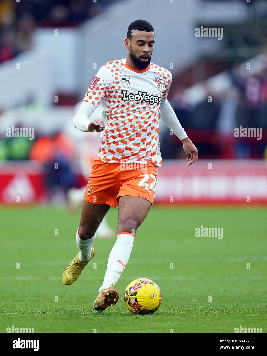 Blackpool's CJ Hamilton during the Emirates FA Cup Third Round match at ...